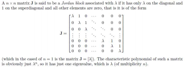 A n x n matrix J is said to be a Jordan block | Chegg.com