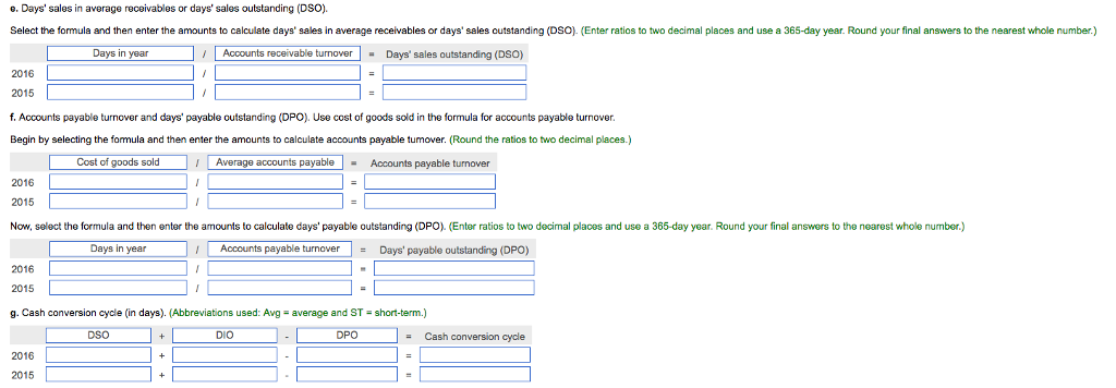 Solved o. Days' sales in average receivables or days' sales | Chegg.com