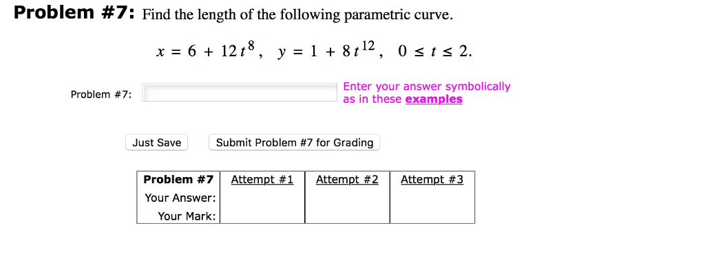 Solved Find the length of the following parametric curve. x | Chegg.com