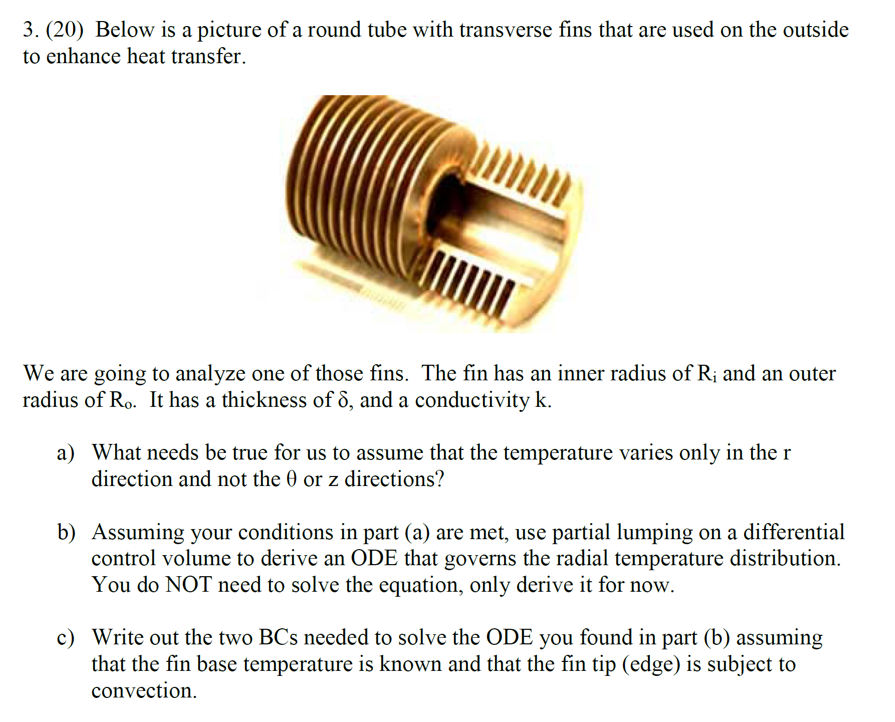 Solved Below is a picture of a round tube with transverse | Chegg.com