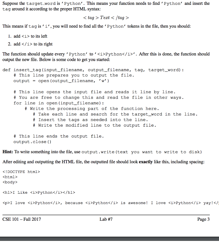 Solved Part II: HTML Stylizer (20 points) Write a function | Chegg.com