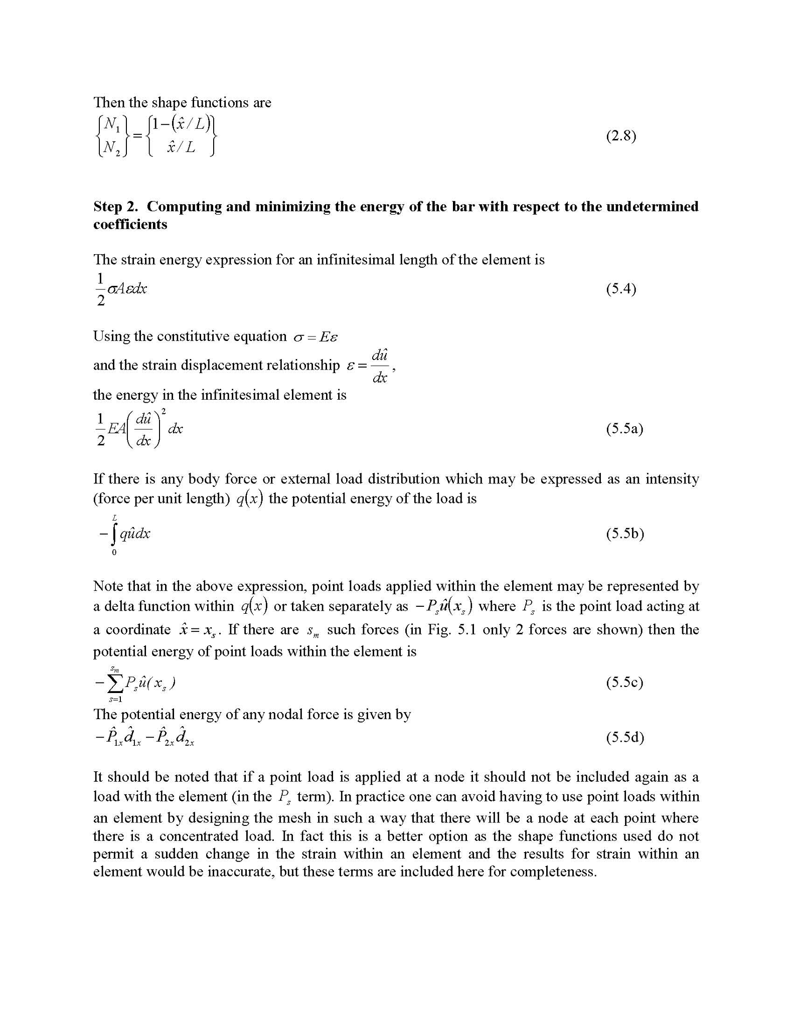 Derivation of Element Matrices Using a Variational | Chegg.com