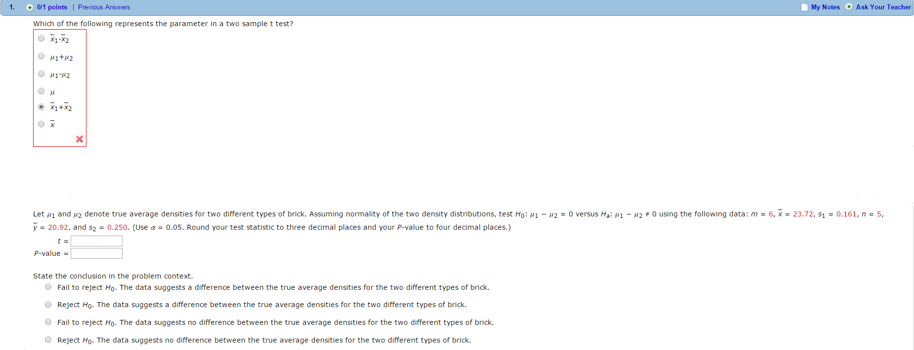 Solved Which of the following represents the parameter in a | Chegg.com