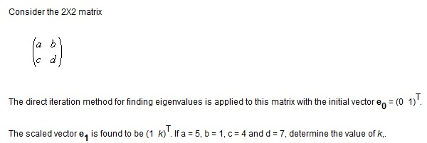Solved Consider the 2 times 2 matrix The direct iteration | Chegg.com