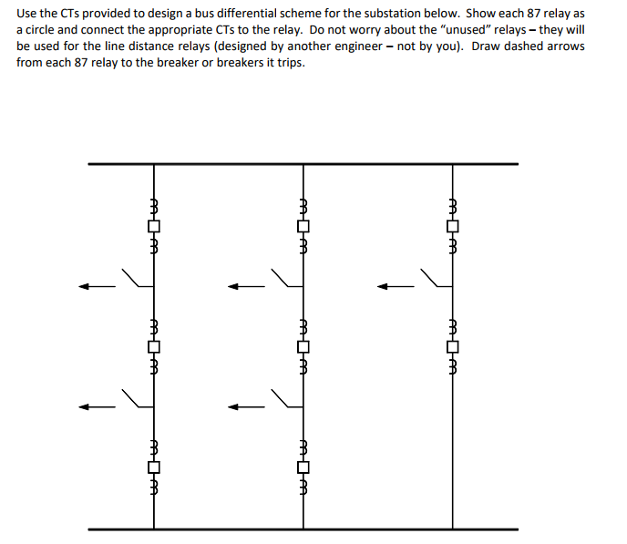 Solved Use the CTs provided to design a bus differential | Chegg.com