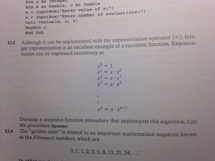 Ejercicio 12.5 del libro: Introduction to VBA for | Chegg.com