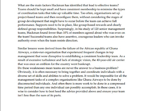 Solved Case Study 2 Despite years of promises that teamwork | Chegg.com