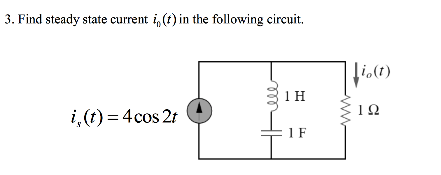 Solved 3. Find steady state current i0 (t) in the following | Chegg.com