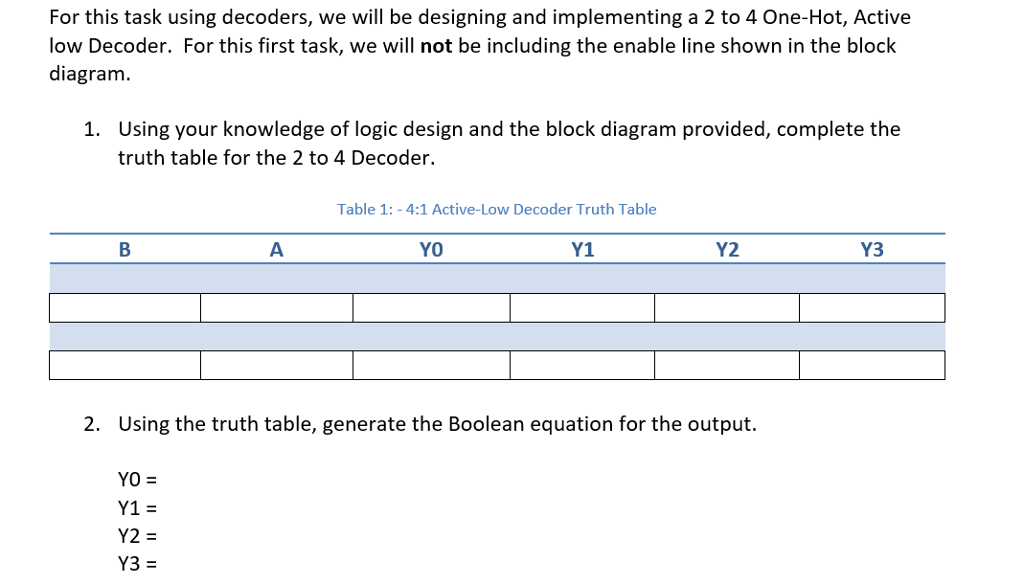 Solved For this task using decoders, we will be designing | Chegg.com