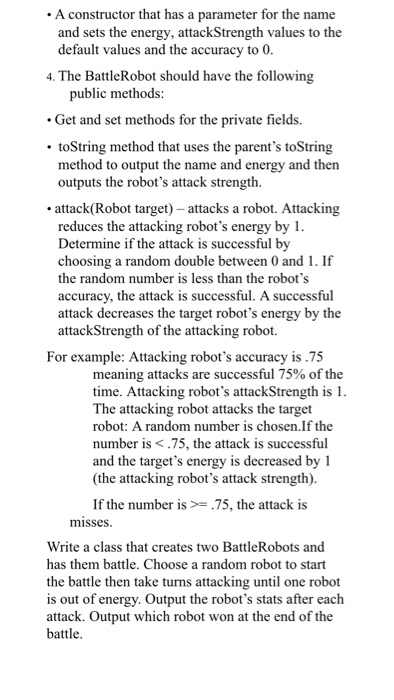 Solved Write a class called Robot l. The Robot class should | Chegg.com