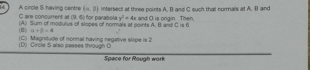 4) A circle S having centre (?, ?) intersect at three | Chegg.com