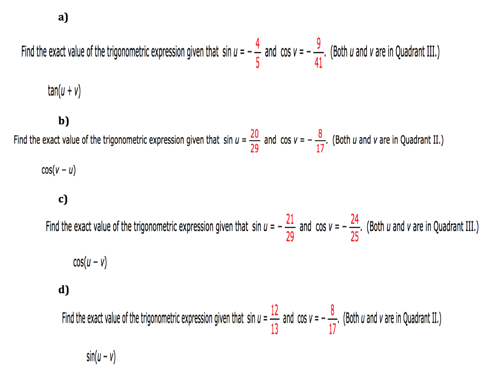 Solved Find the exact value of the trigonometric expression | Chegg.com