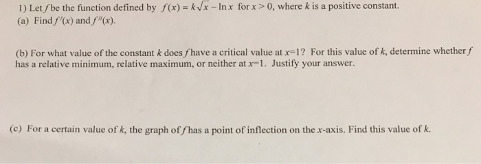 Solved Let f be the function defined by f (x) = k squareroot | Chegg.com