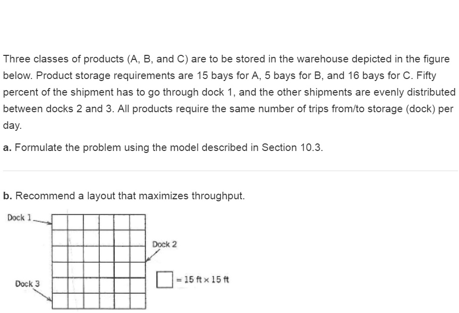Solved Three classes of products (A, B, and C) are to be | Chegg.com