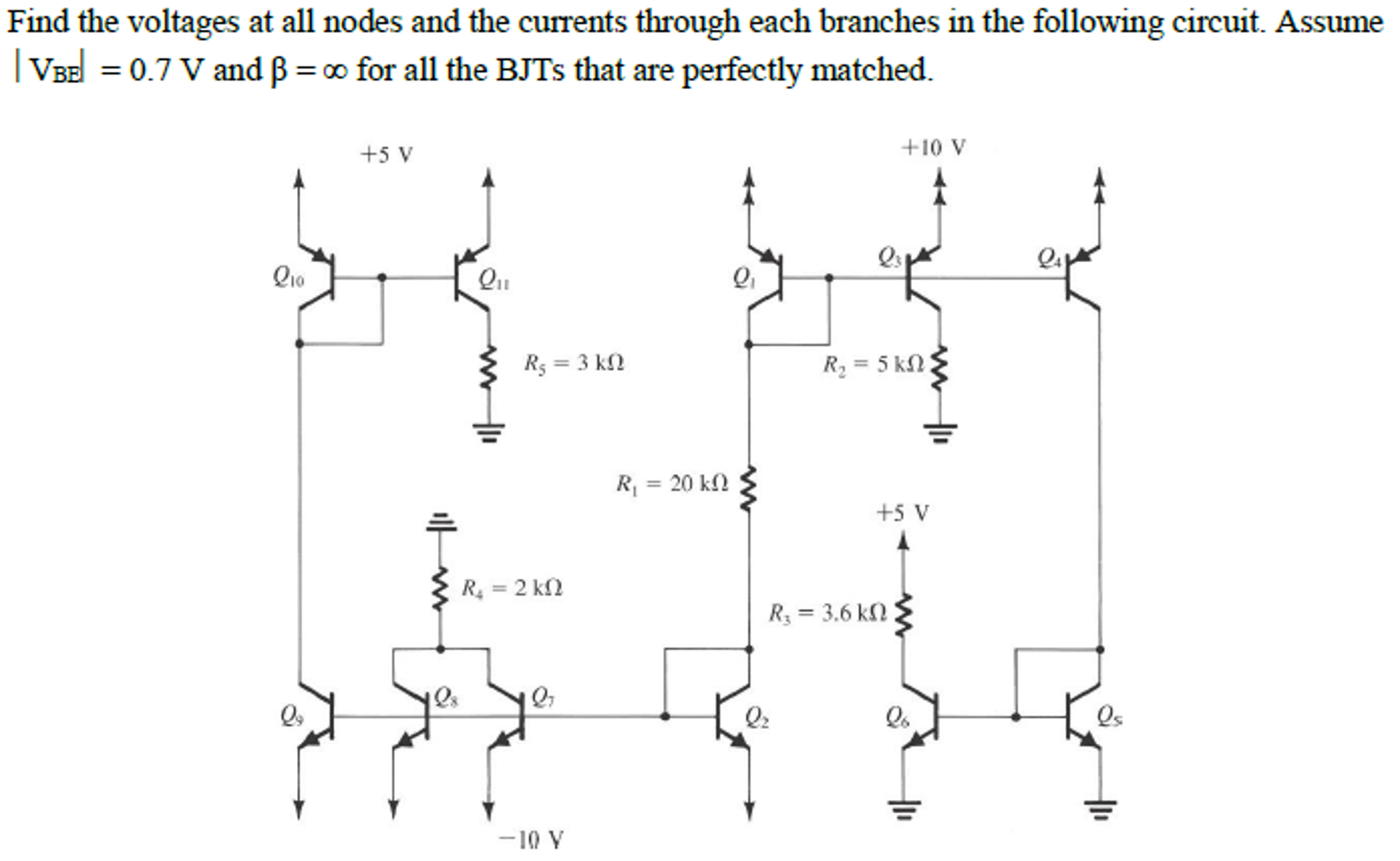 Solved Find the voltages at all nodes and the currents | Chegg.com