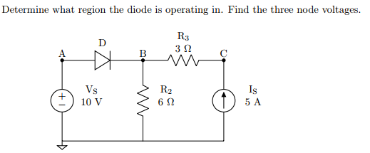 Solved Determine what region the diode is operating in. Find | Chegg.com