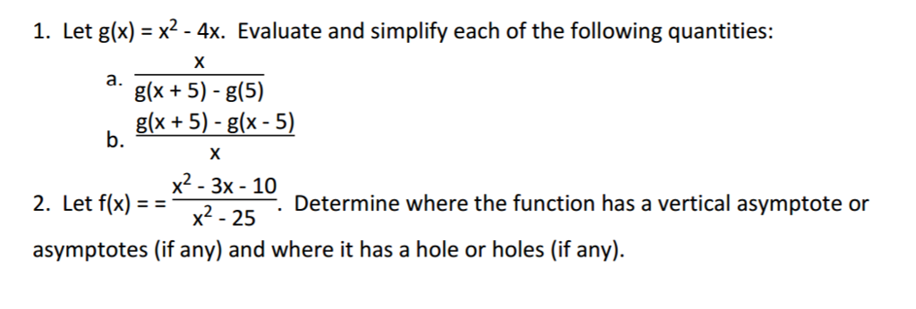 Solved Let g(x) = x^2 - 4x. Evaluate and simplify each of | Chegg.com