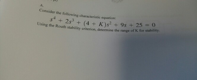 Solved A. Consider the following characteristic equation: | Chegg.com