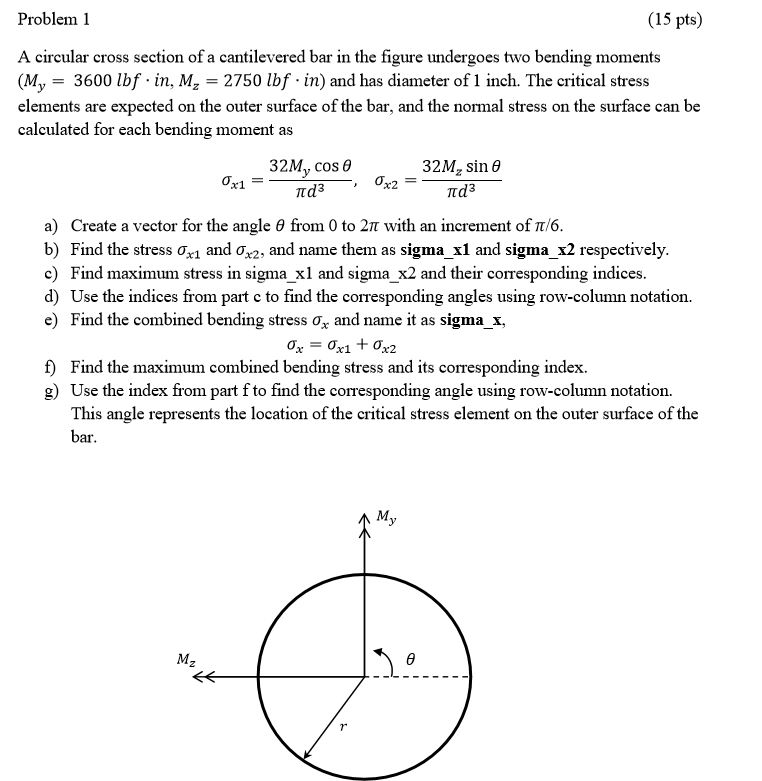 Solved Problem1 (15 pts) A circular cross section of a | Chegg.com