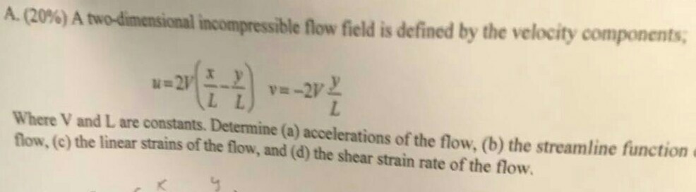 Solved A two-dimensional incompressible flow field is | Chegg.com