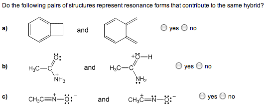 Solved Do the following pairs of structures represent | Chegg.com