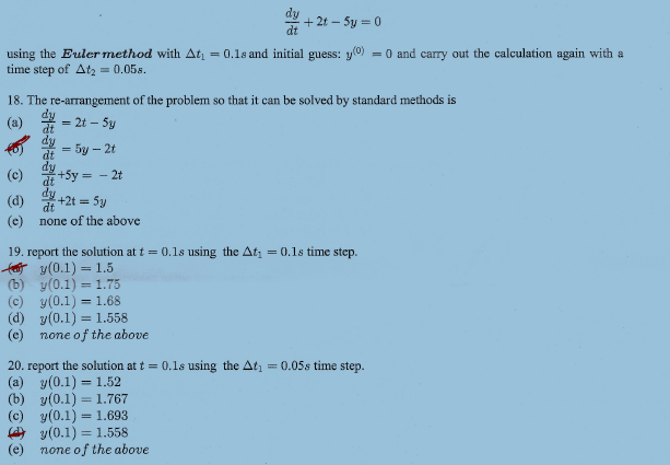 Solved using the Euler method with delta t1 = 0.1s a and | Chegg.com