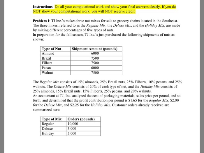 Solved Show all work in Microsoft Excel | Chegg.com