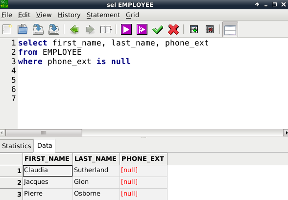 Solved SQL sel EMPLOYEE File Edit View History Statement | Chegg.com
