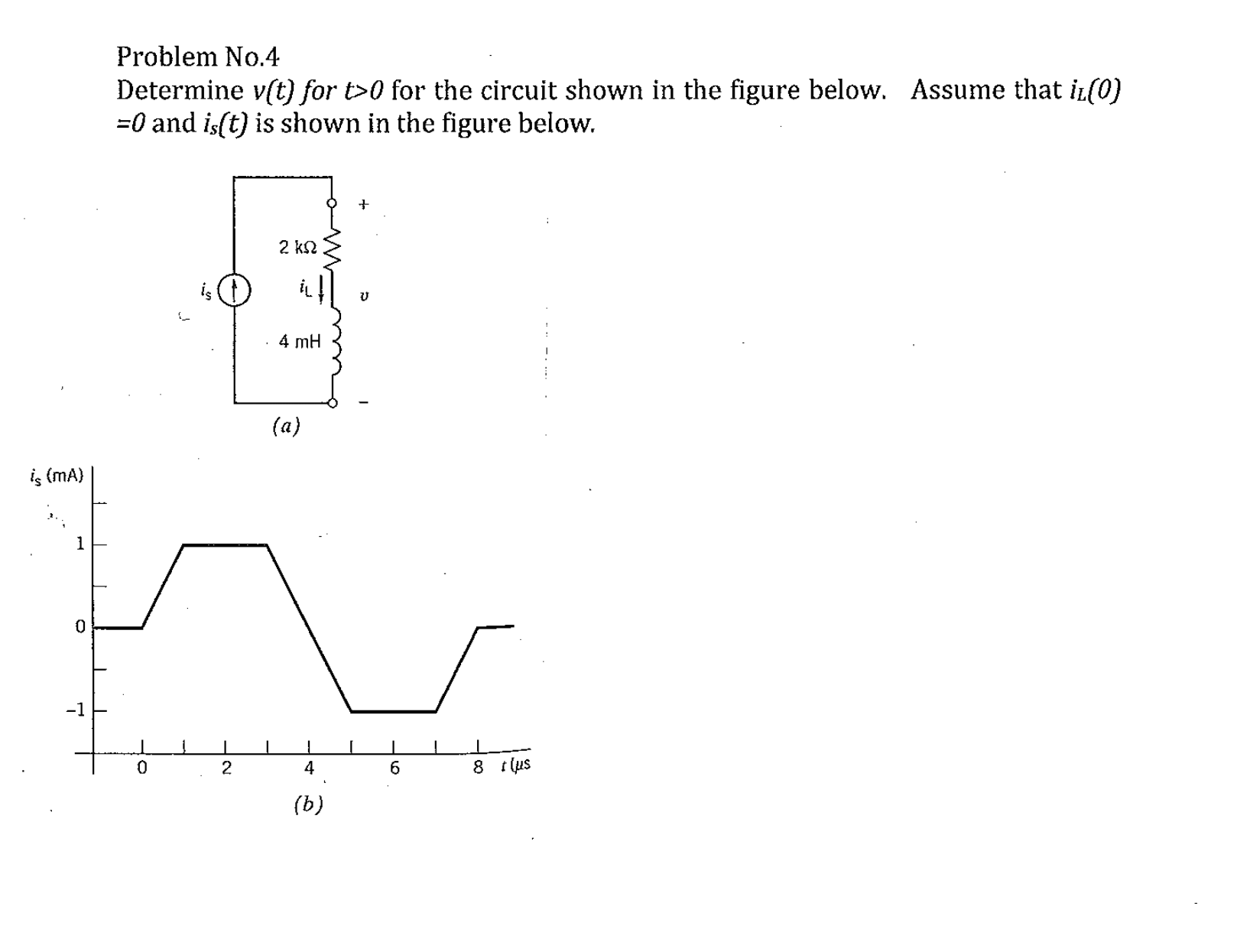 Solved Determine v(t) for t > 0 for the circuit shown in the | Chegg.com