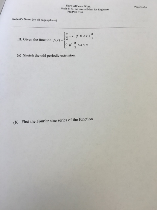 Solved Given the function f(x) = {pi/2 - x if 0