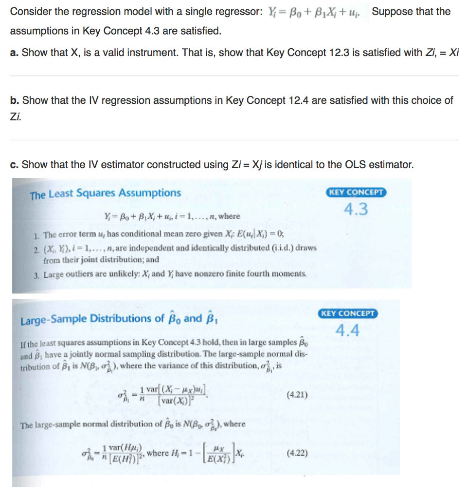Consider the regression model with a single | Chegg.com