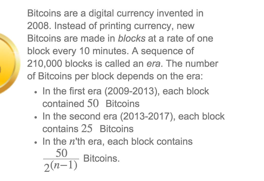 Solved Bitcoins are a digital currency invented in 2008. | Chegg.com