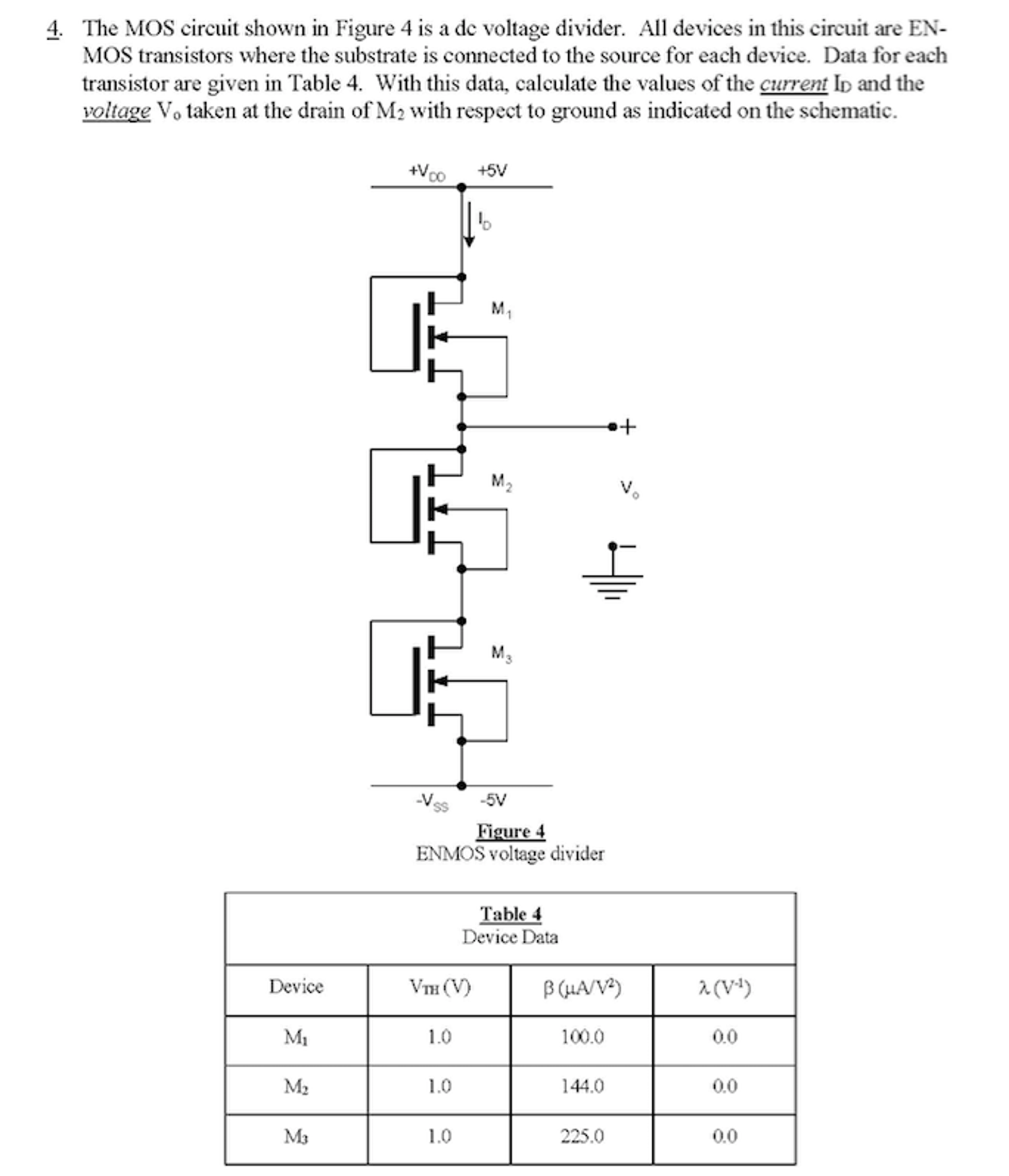 The MOS circuit shown in Figure 4 is a do voltage | Chegg.com