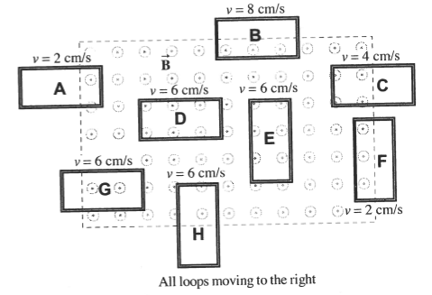 Solved Eight identical rectangular loops with their widths | Chegg.com