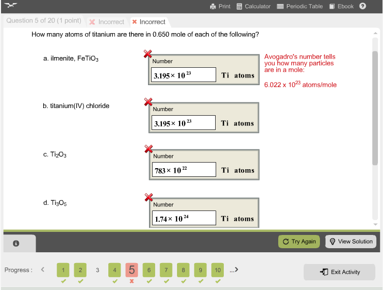 Solved How many atoms of titanium are there in 0.650 mole of | Chegg.com Solved How many atoms of titanium are there in 0.650 mole of | Chegg.com