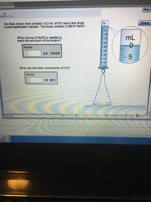 Solved The flask shown here contains 10.0mL of Hcl and a few | Chegg.com