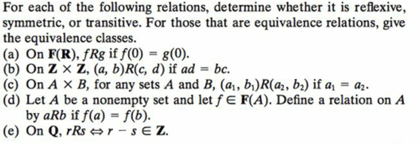 Solved For each of the following relations, determine | Chegg.com