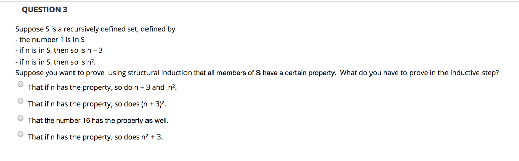 Solved QUESTION1 Suppose S is a recursively defined set, | Chegg.com
