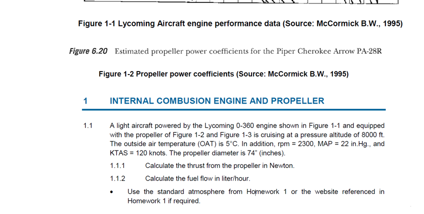 Figure 1-1 Lycoming Aircraft engine performance data | Chegg.com