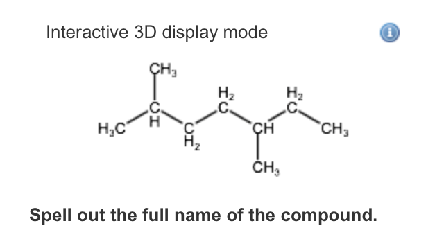 Solved Interactive 3D display mode H2 HaC CH CH Spell out | Chegg.com