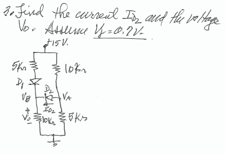 Solved Given the following circuit Find the current in Diode | Chegg.com