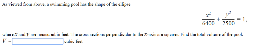 Solved As viewed from above, a swimming pool has the shape | Chegg.com