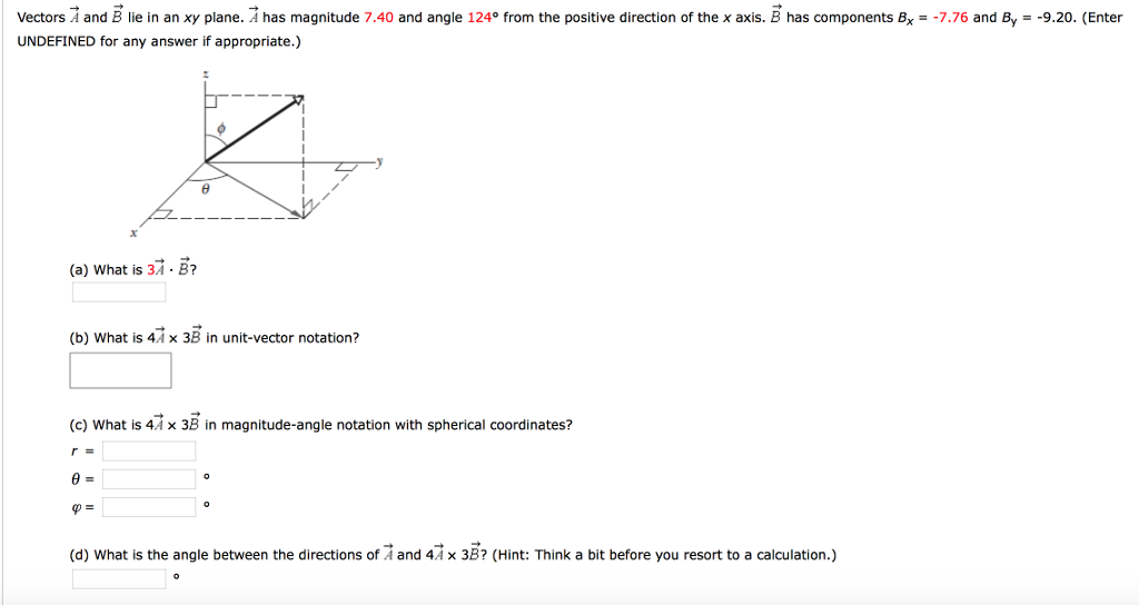 Solved Vectors A and B lie in an xy plane. A has magnitude | Chegg.com