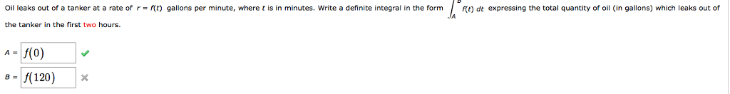 Solved Oil leaks out of a tanker at a rate of r = f(t) | Chegg.com