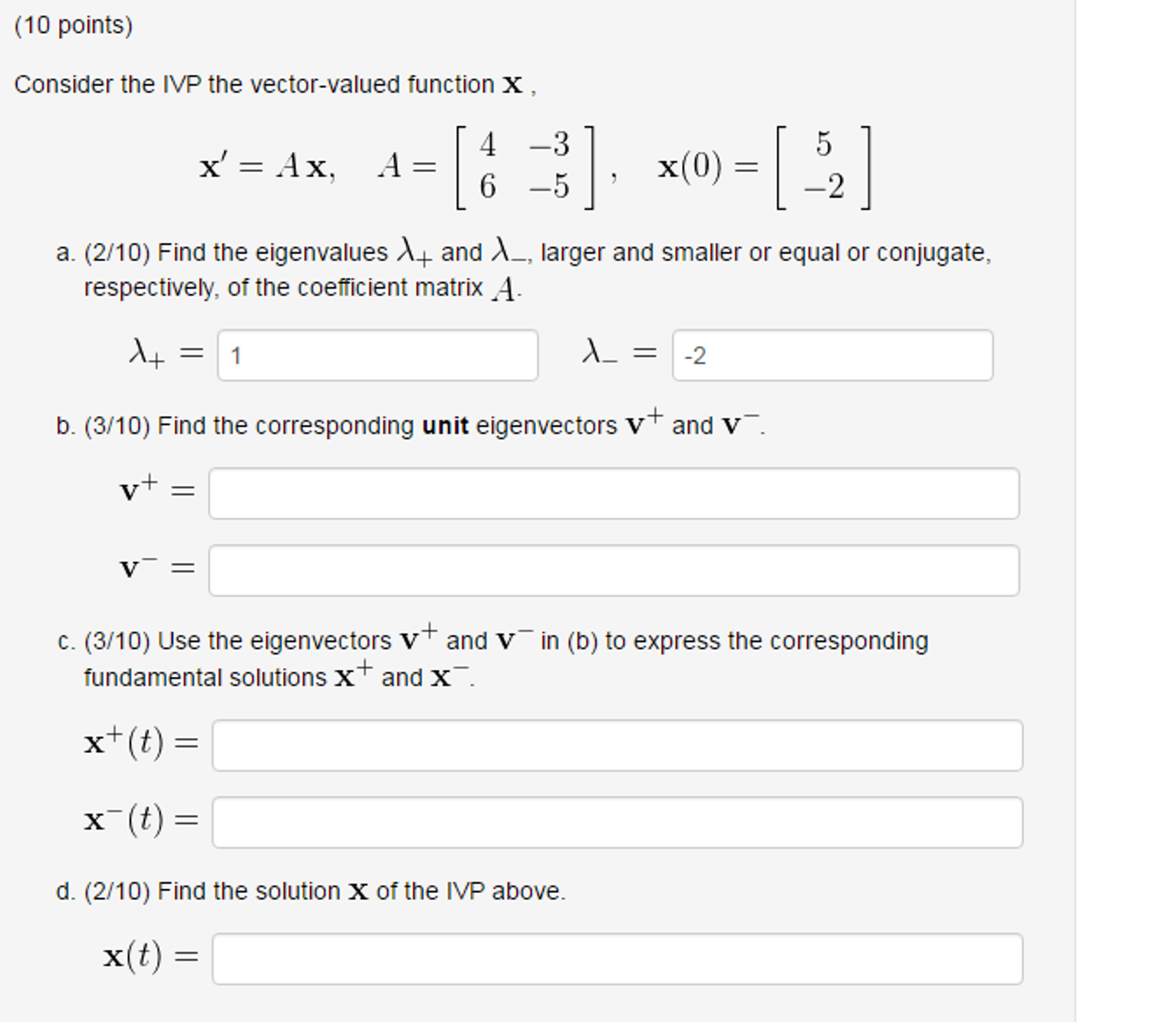 Solved Consider the IVP the vector-valued function x, x' = | Chegg.com