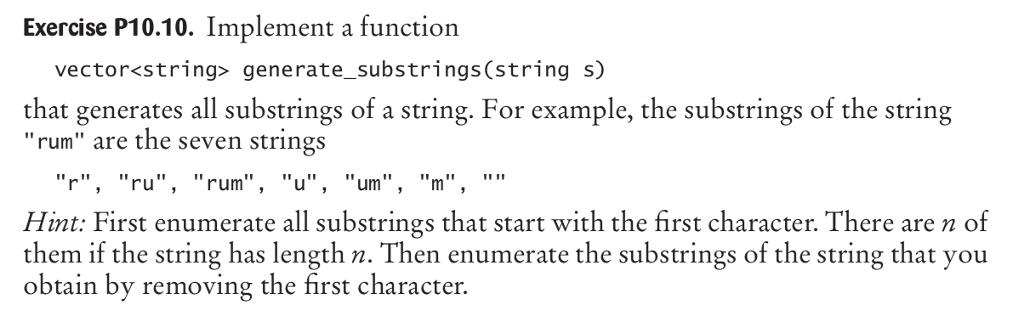 Solved Exercise P10.10. Implement a function vector generate | Chegg.com