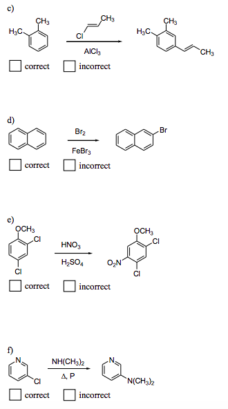 Solved CH3 CH3 H3C H3C incorrect Br Brz FeBr3 Correct | Chegg.com