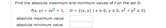 Solved Find the absolute maximum and minimum values of f on | Chegg.com