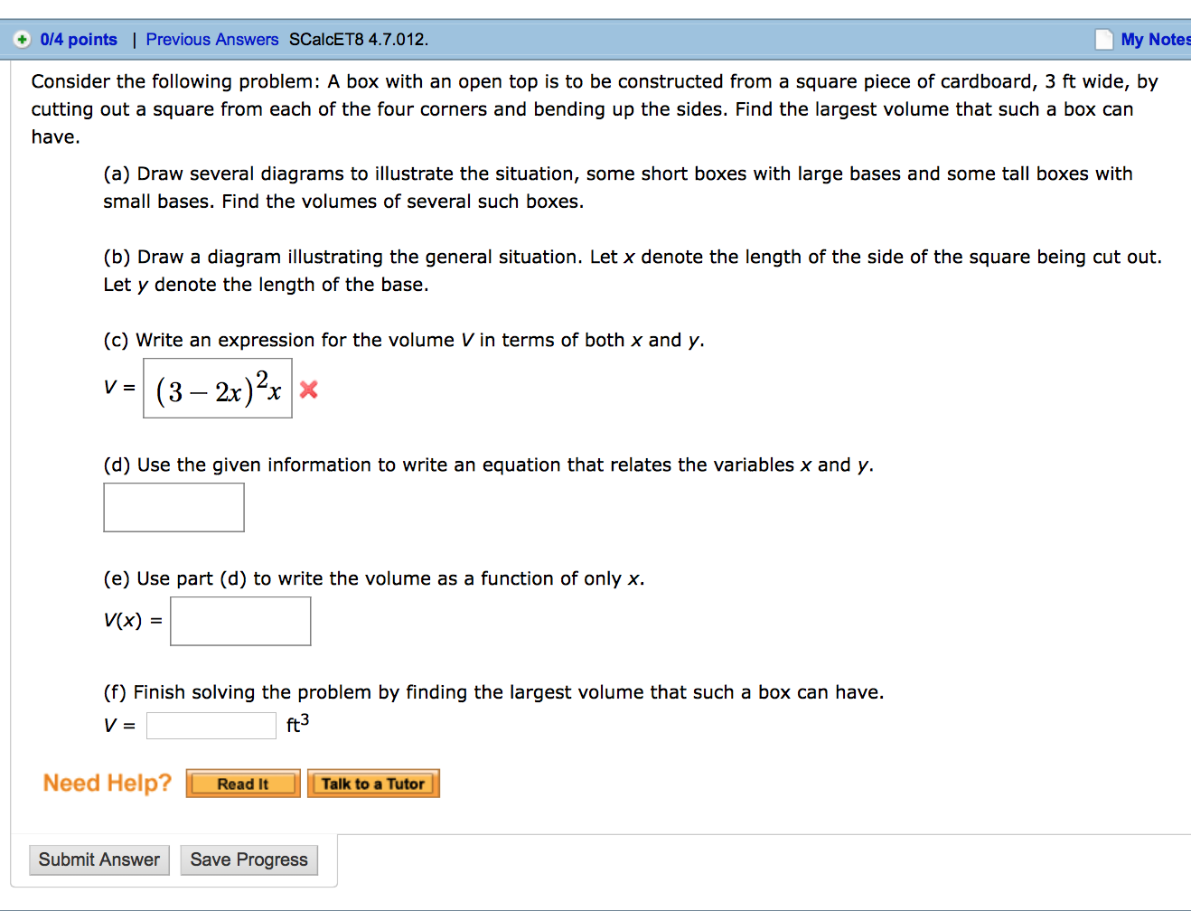 Solved Consider the following problem: A box with an open | Chegg.com