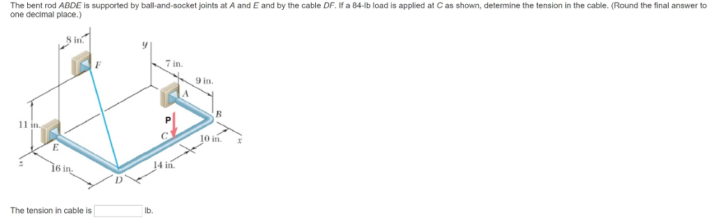 Solved The bent rod ABDE is supported by ball-and-socket | Chegg.com